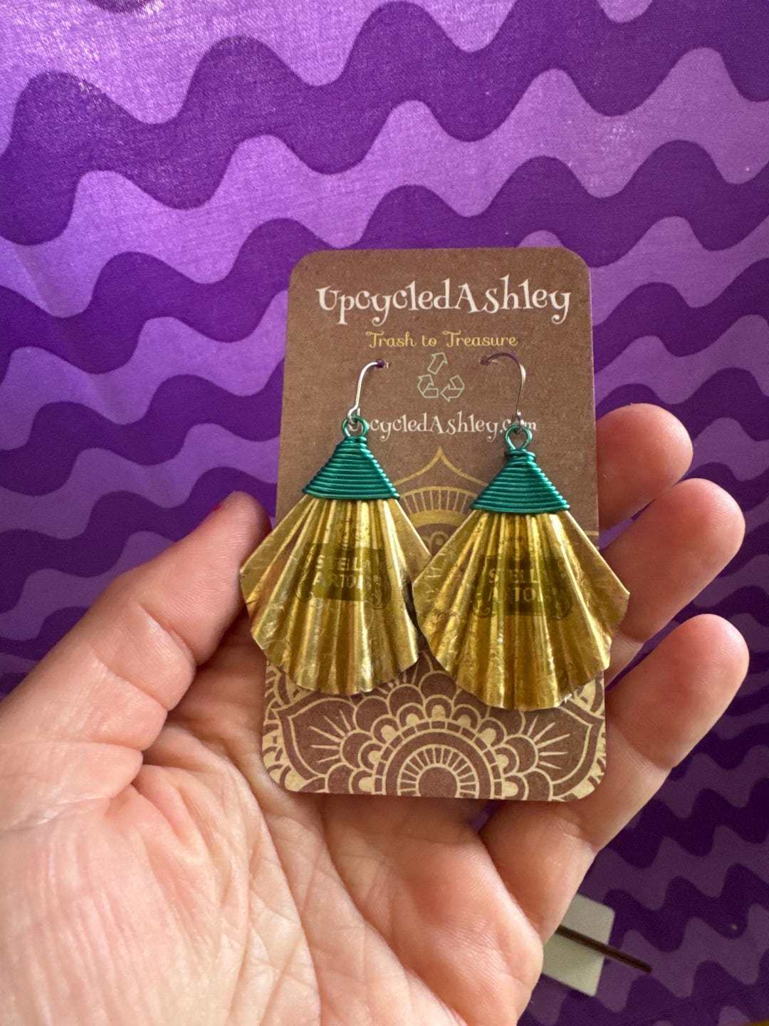 Upcycled Stella Artois Bottlecap Earrings: Turquoise Copper Wire ...