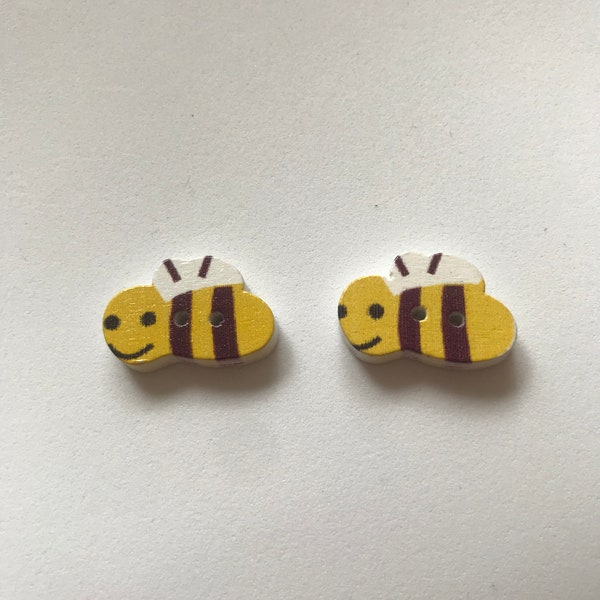 Wooden Bee Buttons - Etsy
