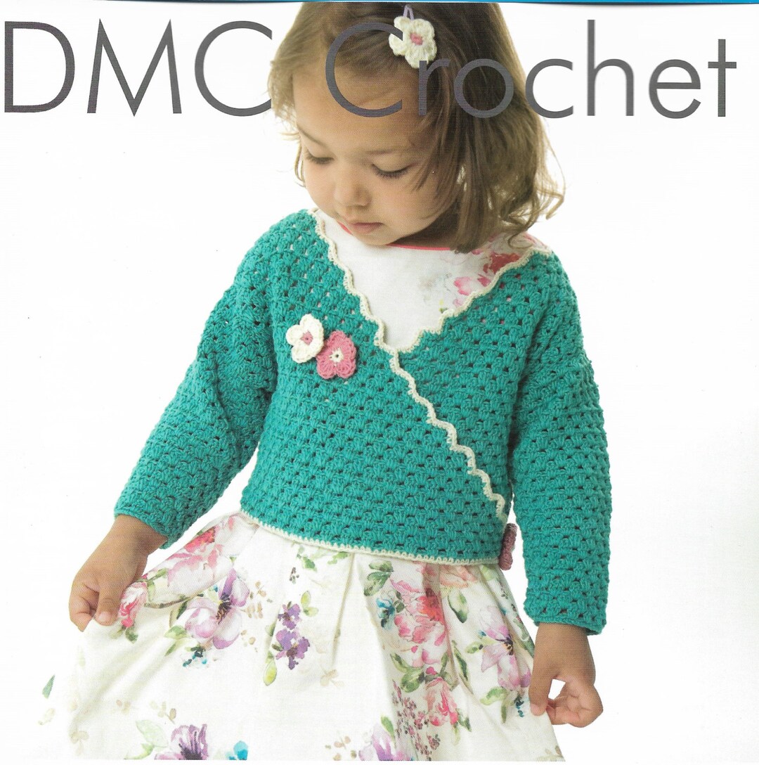 Crochet Girls' Wrap-over Cardigan Pattern Only Natura Just Cotton Yarn ...