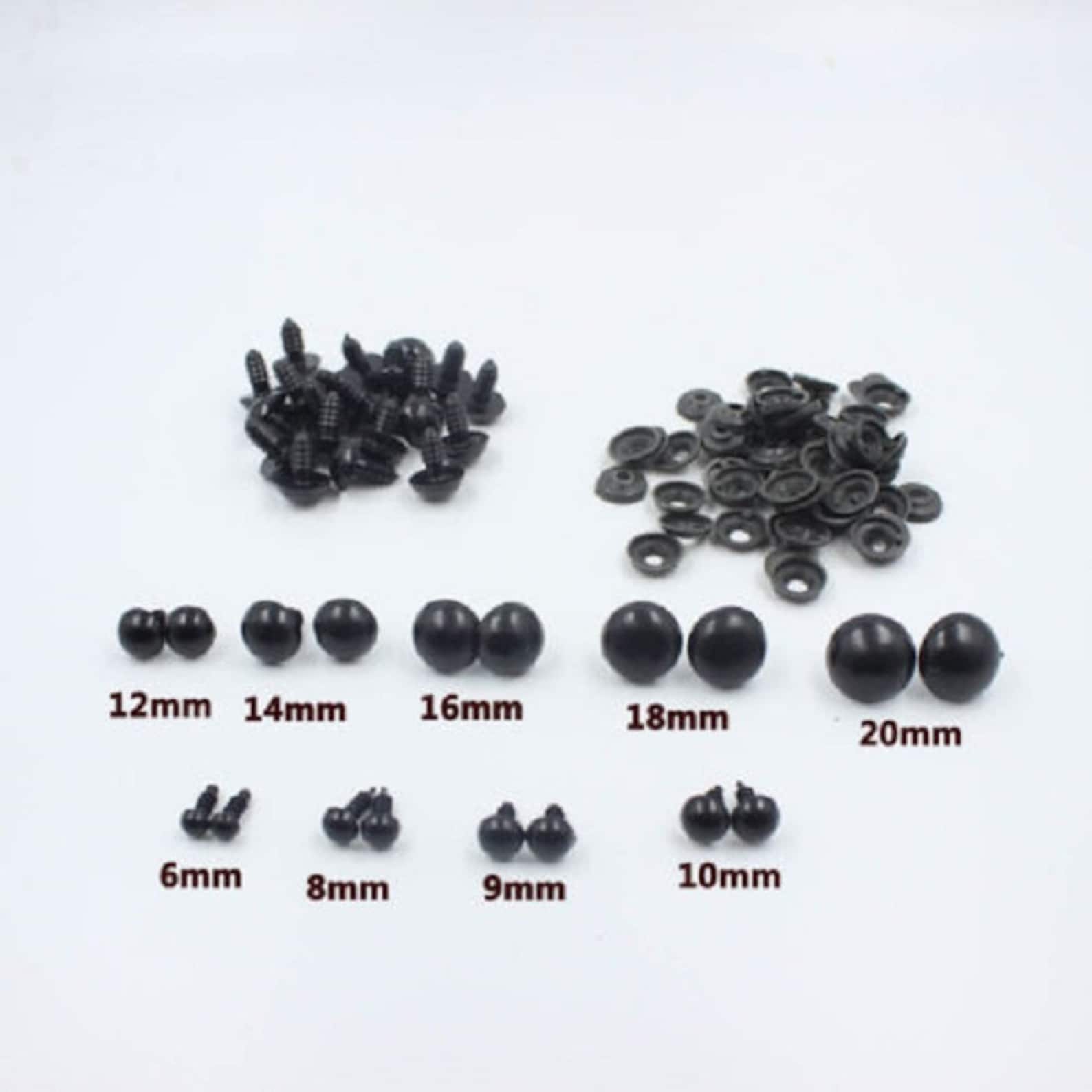 Safety Googly 12mm Eyes 10 Pcs ( 5 Pairs) With Safety Washer Assorted ...