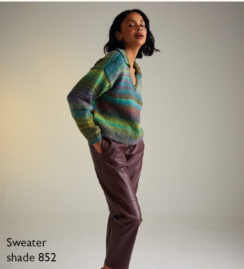 Knitting Pattern Elegant Midnight Garden Sweater With Variegated Self ...