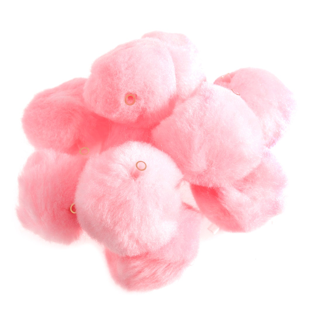 35mm Pom Poms With Hole Solid Colours Soft Fluffy Art Craft Card Making ...
