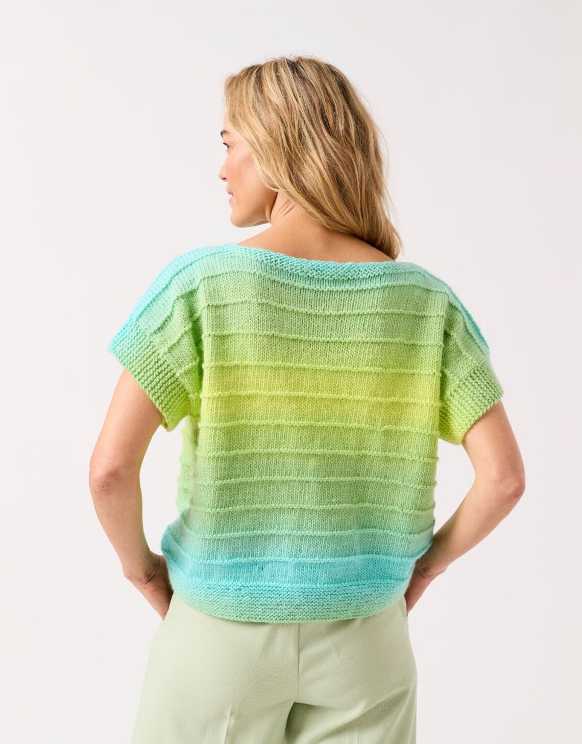To A Tee Knitted Top Knitting Pattern With Variegated Self Patterning ...