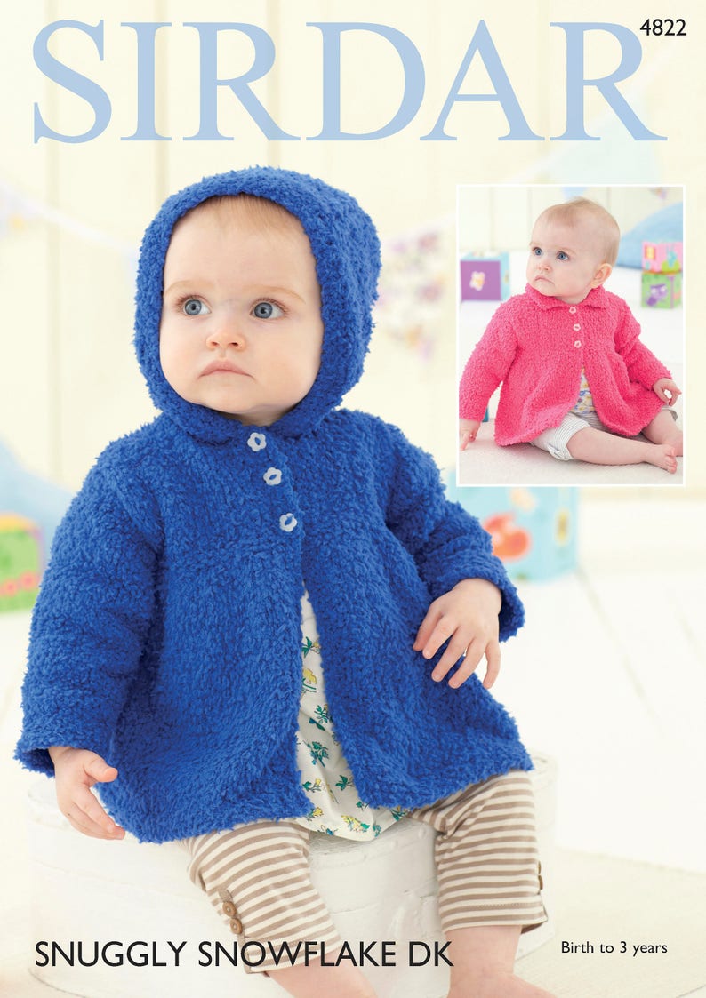 Knitting Pattern 2 Baby Jackets Hooded and Flat Collared - Etsy