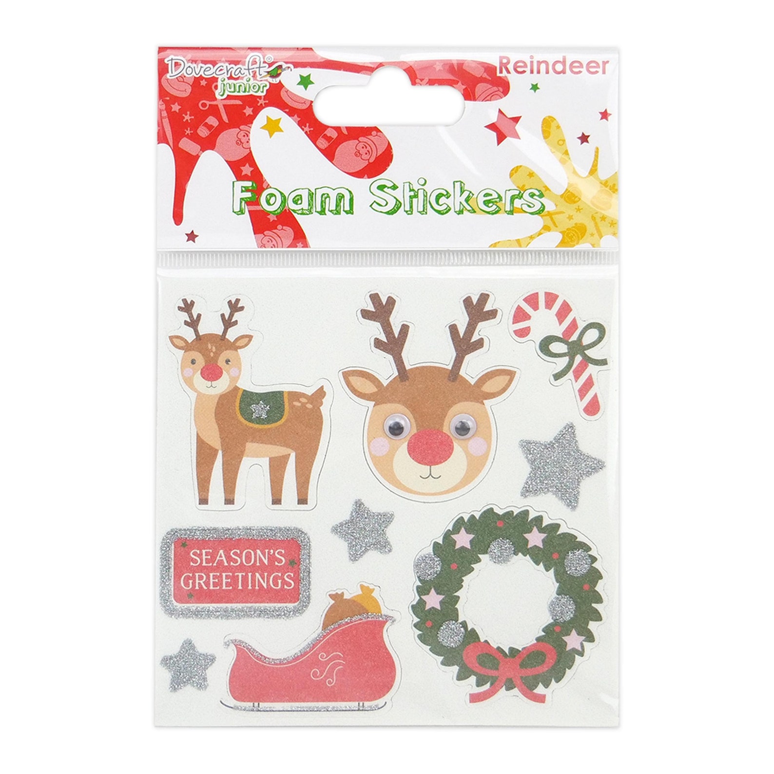 Foam Stickers Rudolph or Snowmen Pack of 9 - Etsy