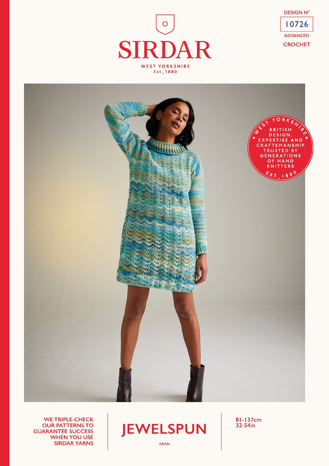 Crochet Pattern the Wildflower Roll Neck Dress With Double Treble ...