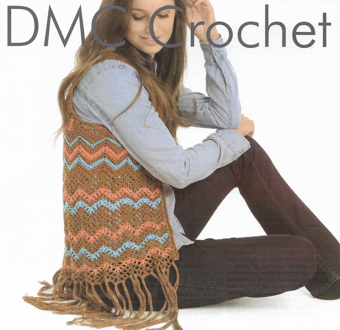 Crochet Gilet With Tassel Pattern Only Petra Cotton Yarn - Etsy