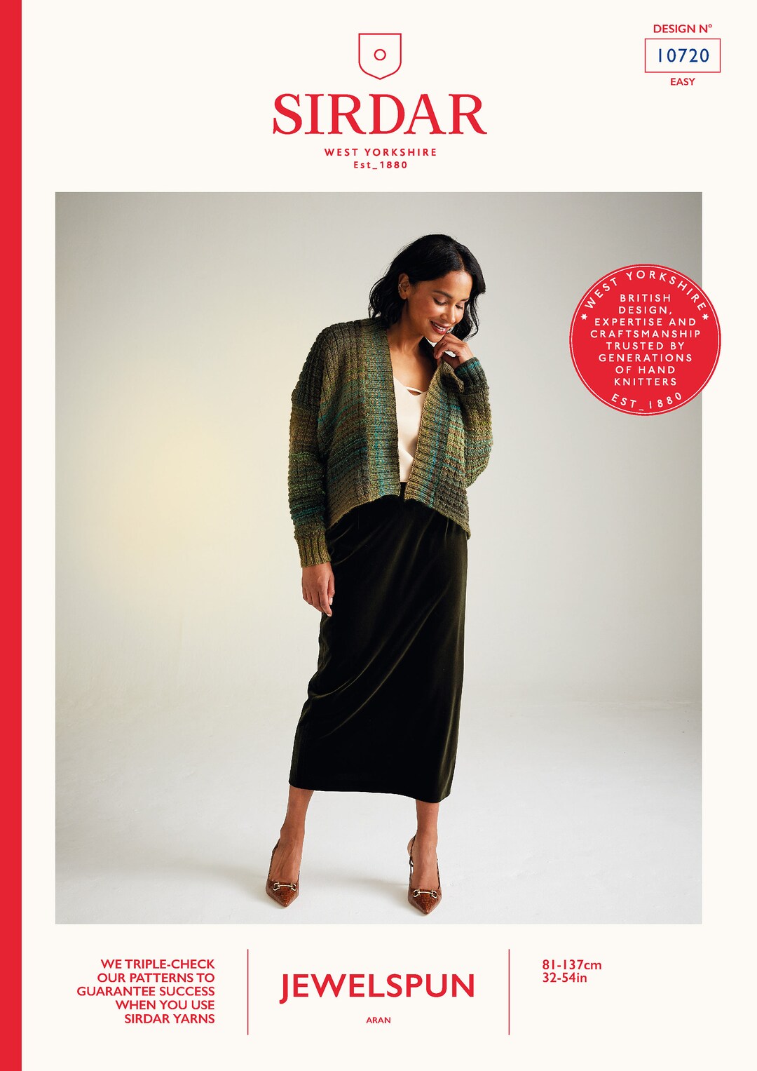 Knitting Pattern Evergreen Edge to Edge Cardigan With Variegated Self ...
