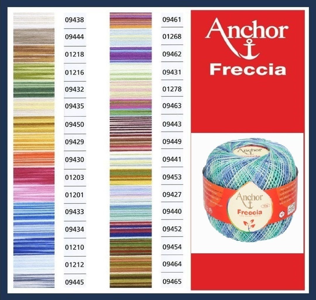 Anchor Freccia Yarn Size 12 Multicolour 100g Crochet Cotton - Etsy UK