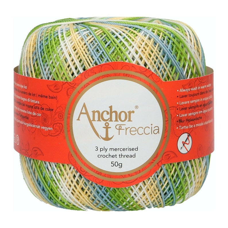 Anchor Freccia Yarn Size 6 Multicolour (50g) Crochet Cotton - Etsy UK