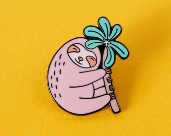 Sloth enamel pin Party animal pin mint party sloth lapel | Etsy