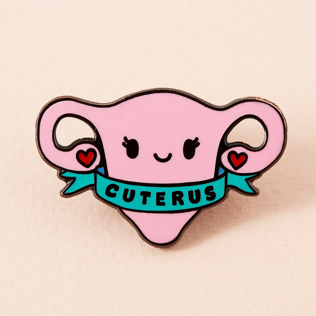 Cuterus Enamel Pin // Cuterus Pin, Lapel Pin, Uterus Feminist Badge - Etsy