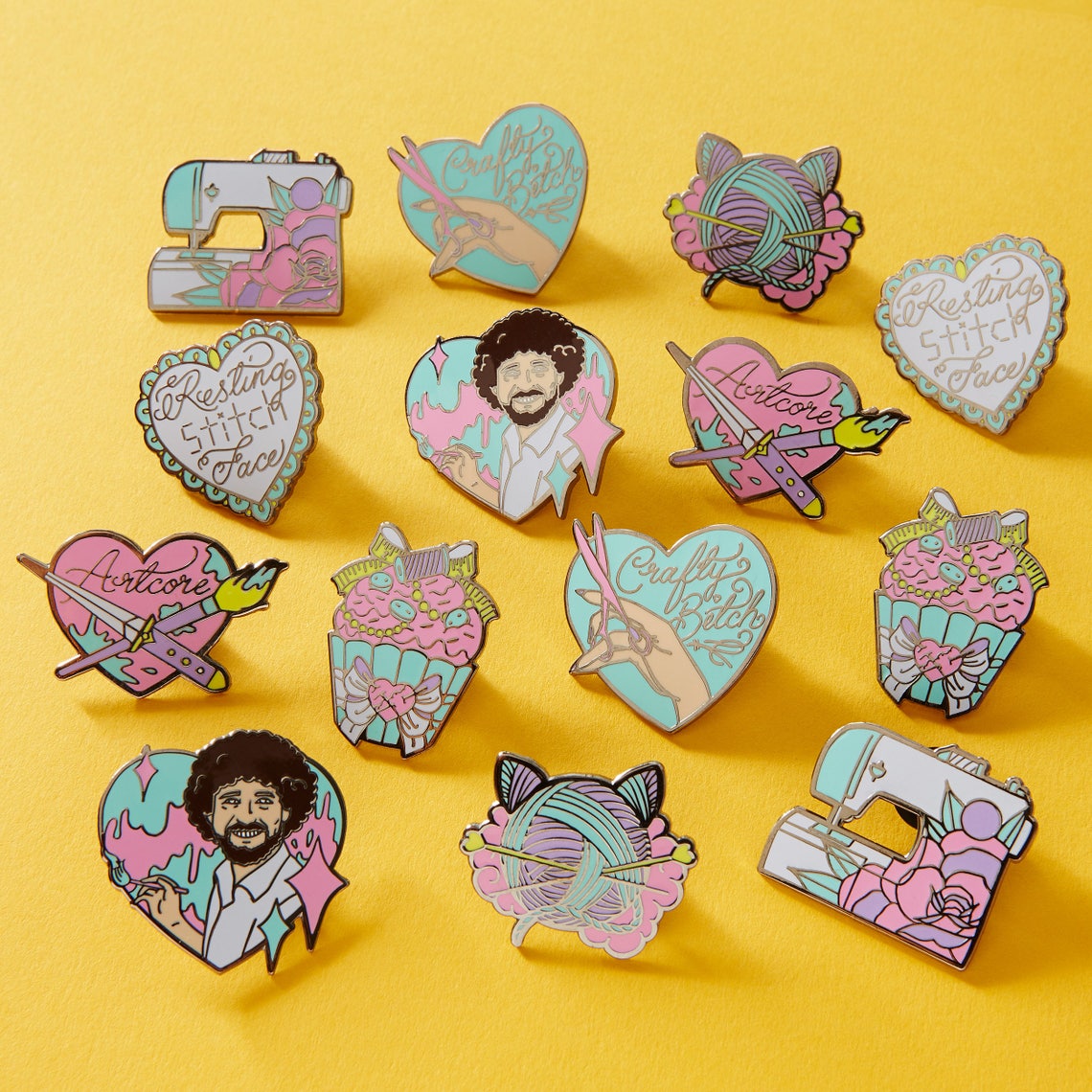 Resting Stitch Face Enamel Pin // Stitching Cross Stitching - Etsy