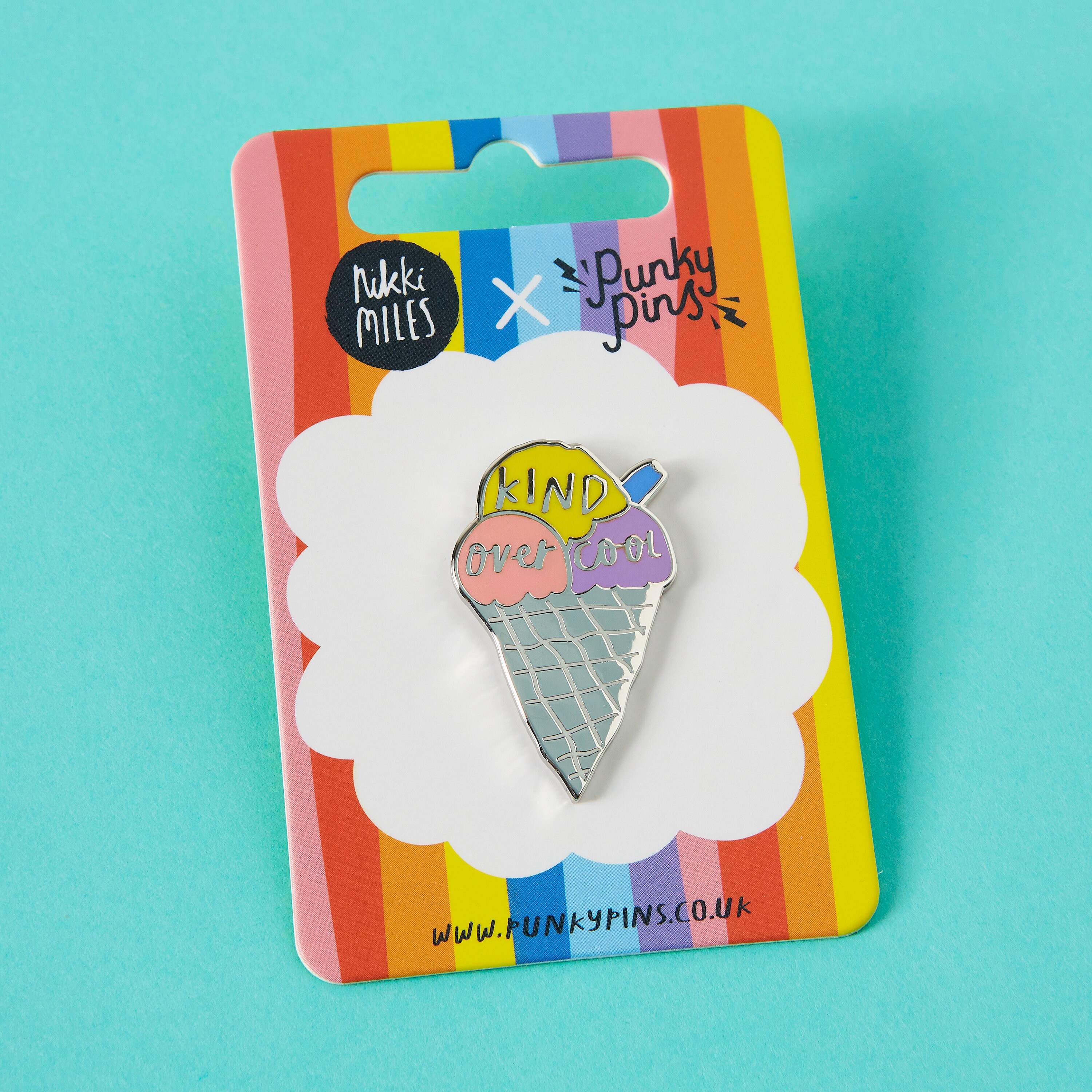 Kind Over Cool Enamel Pin // Ice Cream Pin Badge // | Etsy