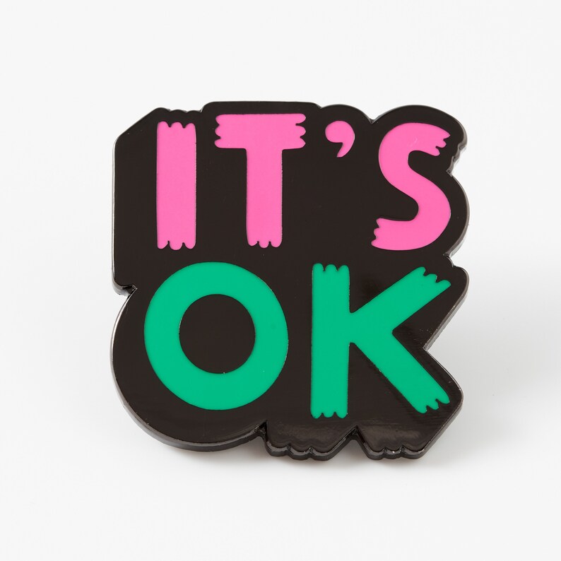 It's OK Pin // Enamel Pin // Letterbox Gift // Positivity | Etsy