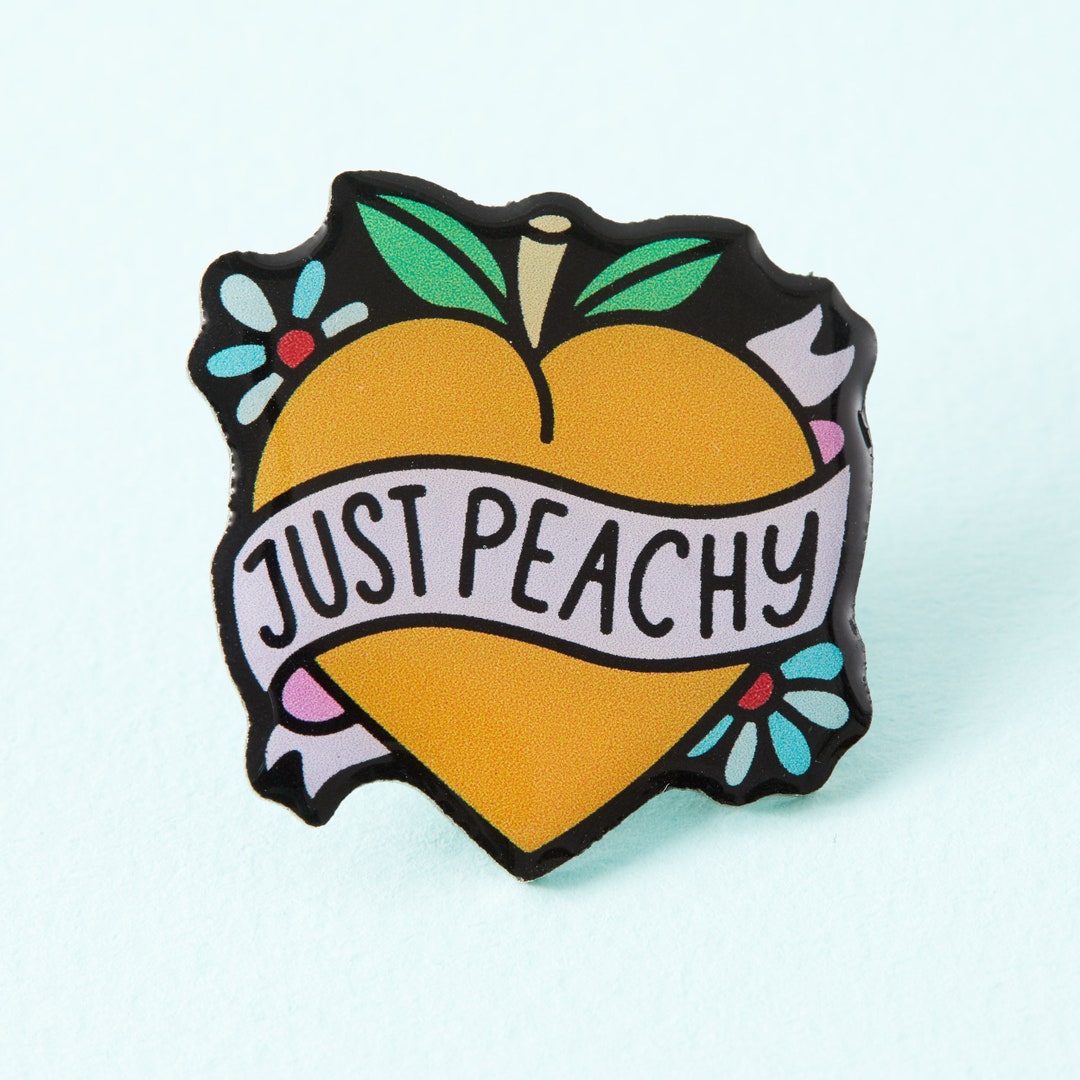 Just Peachy Eco Metal Pin - Punky Pins // Pin Badge, Badges, Cute Pins ...
