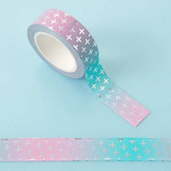 Silver Cross Pink and Blue Gradual Washi Tape // Ombre Pink - Etsy