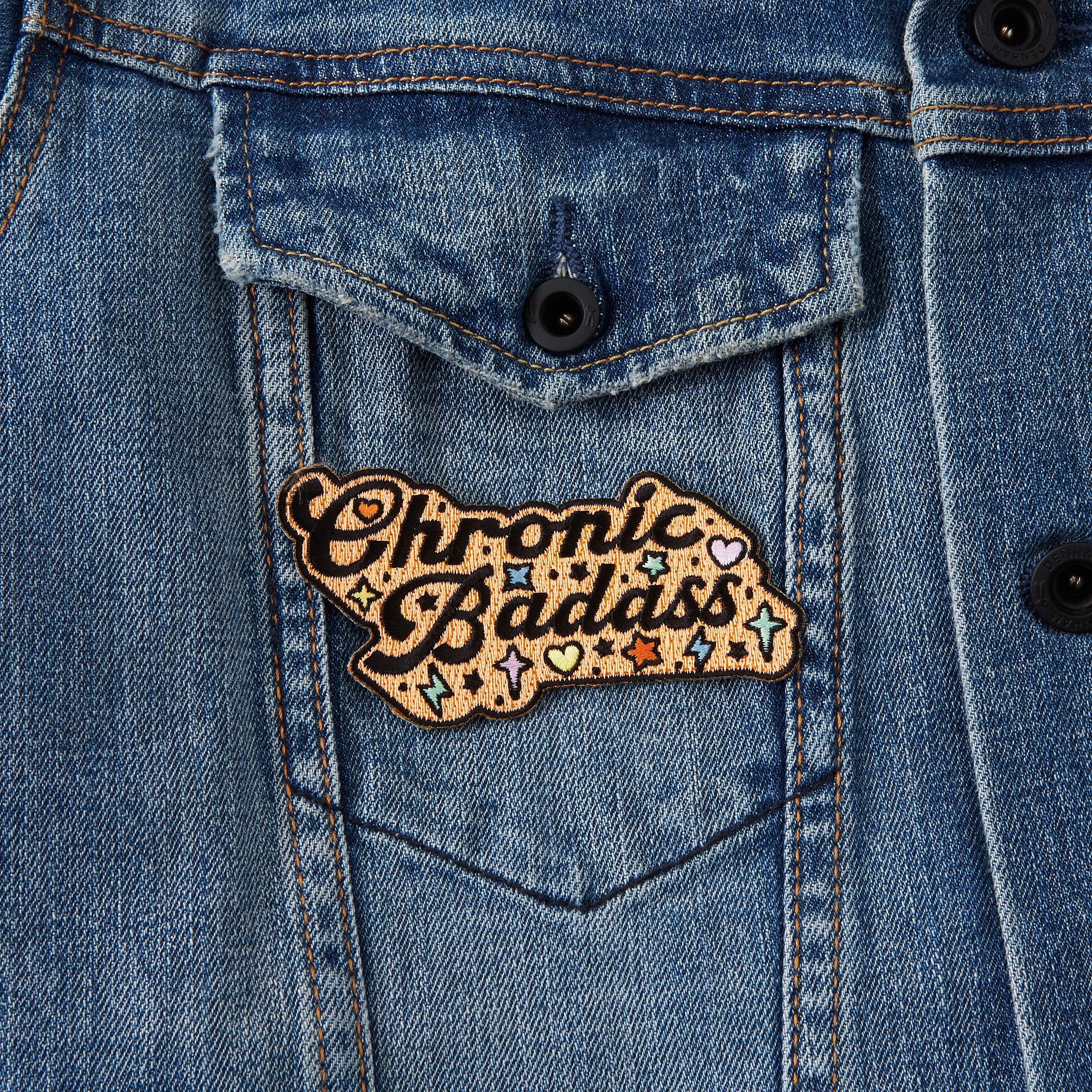 Chronic Badass Iron-on Patch // Embroidered Badge // Jacket Patch ...
