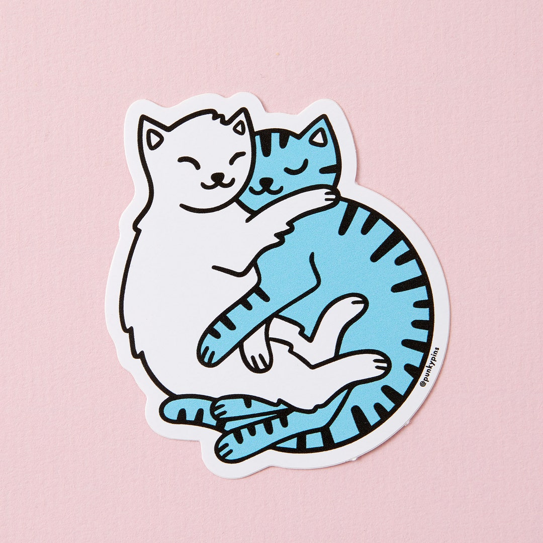 Cuddling Cats Vinyl Sticker – Soft Laptop & Water Bottle Decal - Etsy