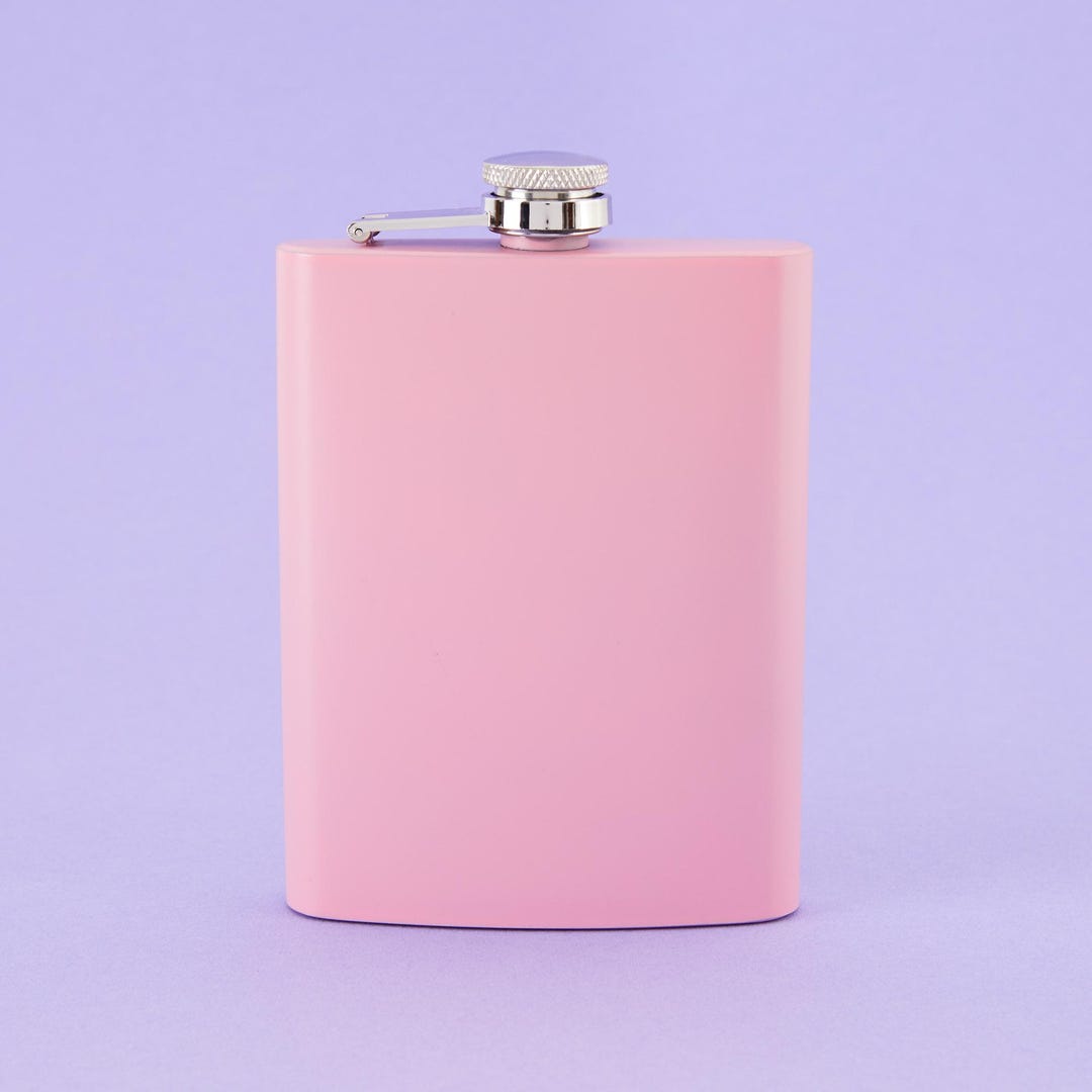 Baby Pink Hip Flask, Blank Plain Flask 8oz Size - Etsy