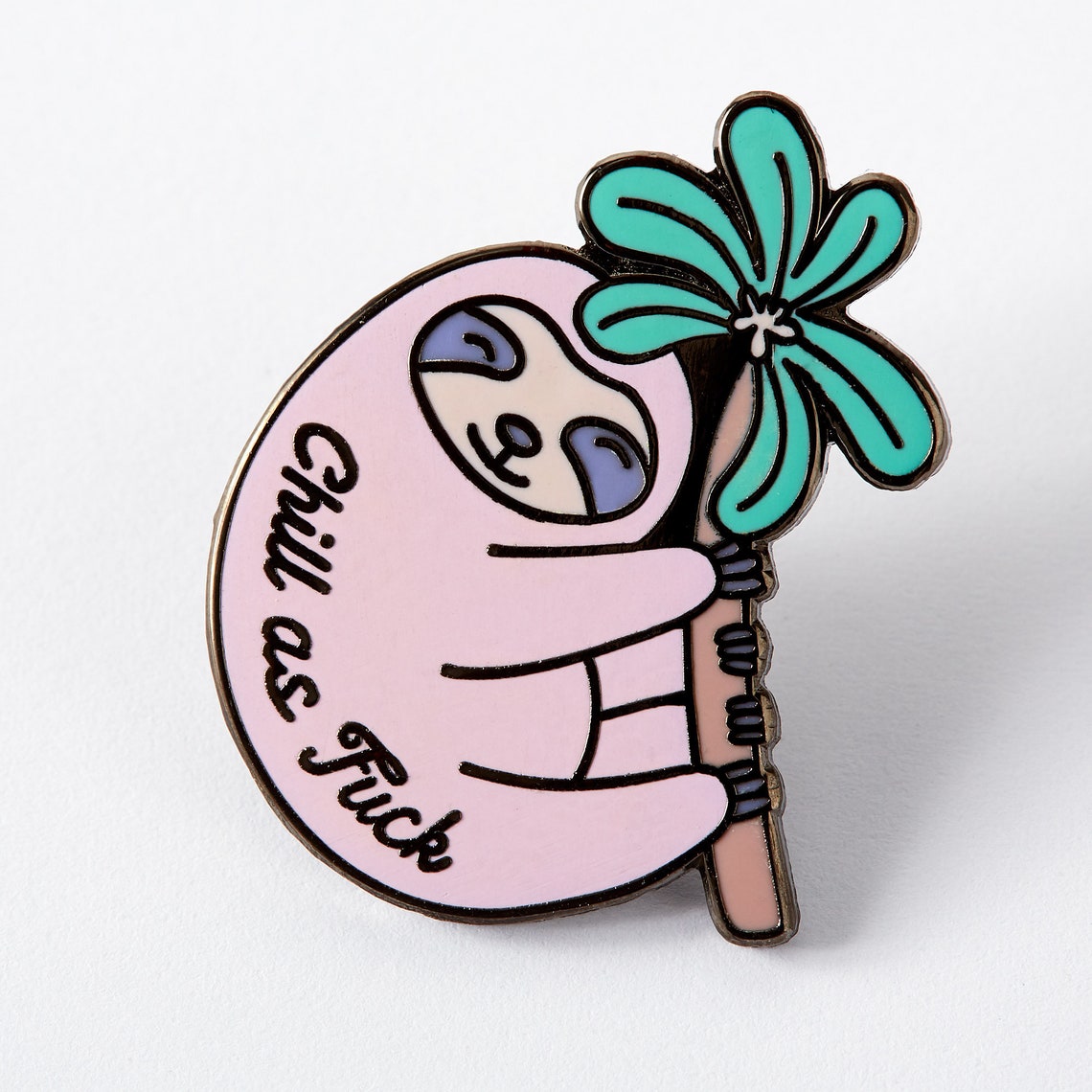 Chill as Fk Sloth Enamel Pin // Kawaii Pin Badge - Etsy