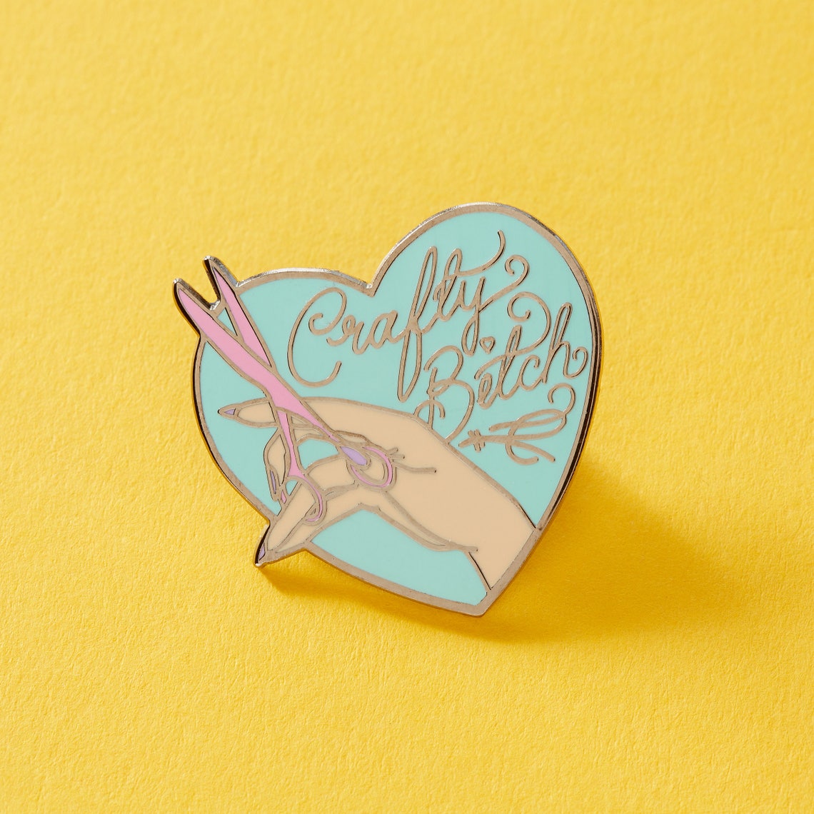 Crafty Bitch Enamel Pin Craft Pin Craft Mom Artist Lapel Etsy Uk