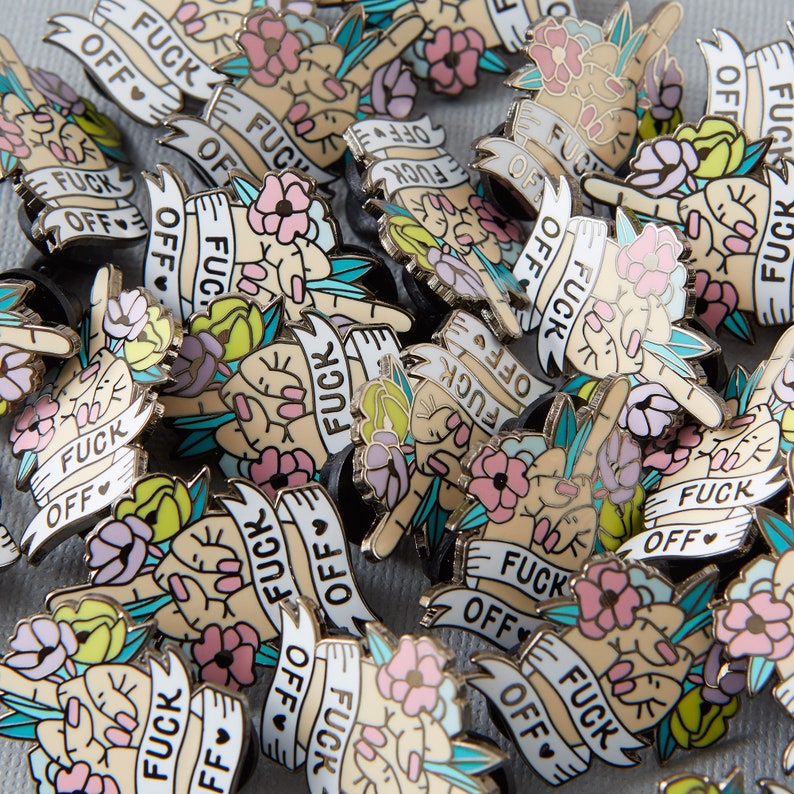 F&k off Floral Swears Enamel Pin //insult Pin //swearing - Etsy UK