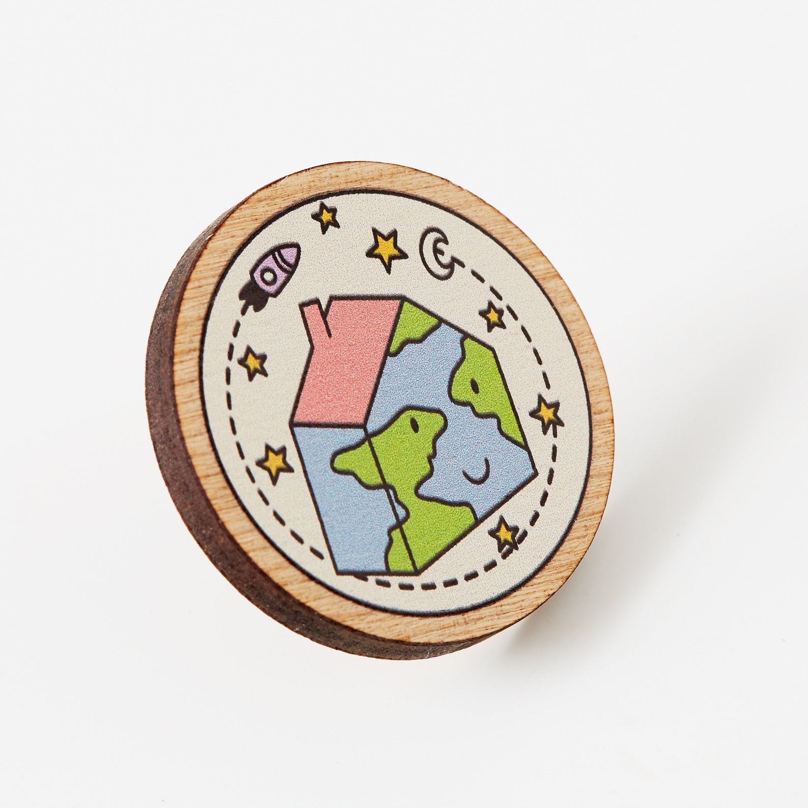 Our Home Wooden Eco Pin // Sustainable Eco Pin Badge, Wooden Pin; Save ...