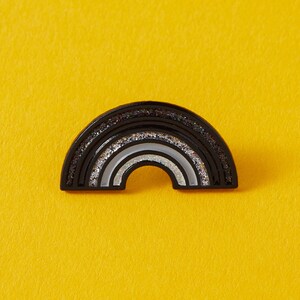 Black Rainbow Pin // Black Rainbow Lapel Pin Badge Brooch, Black ...