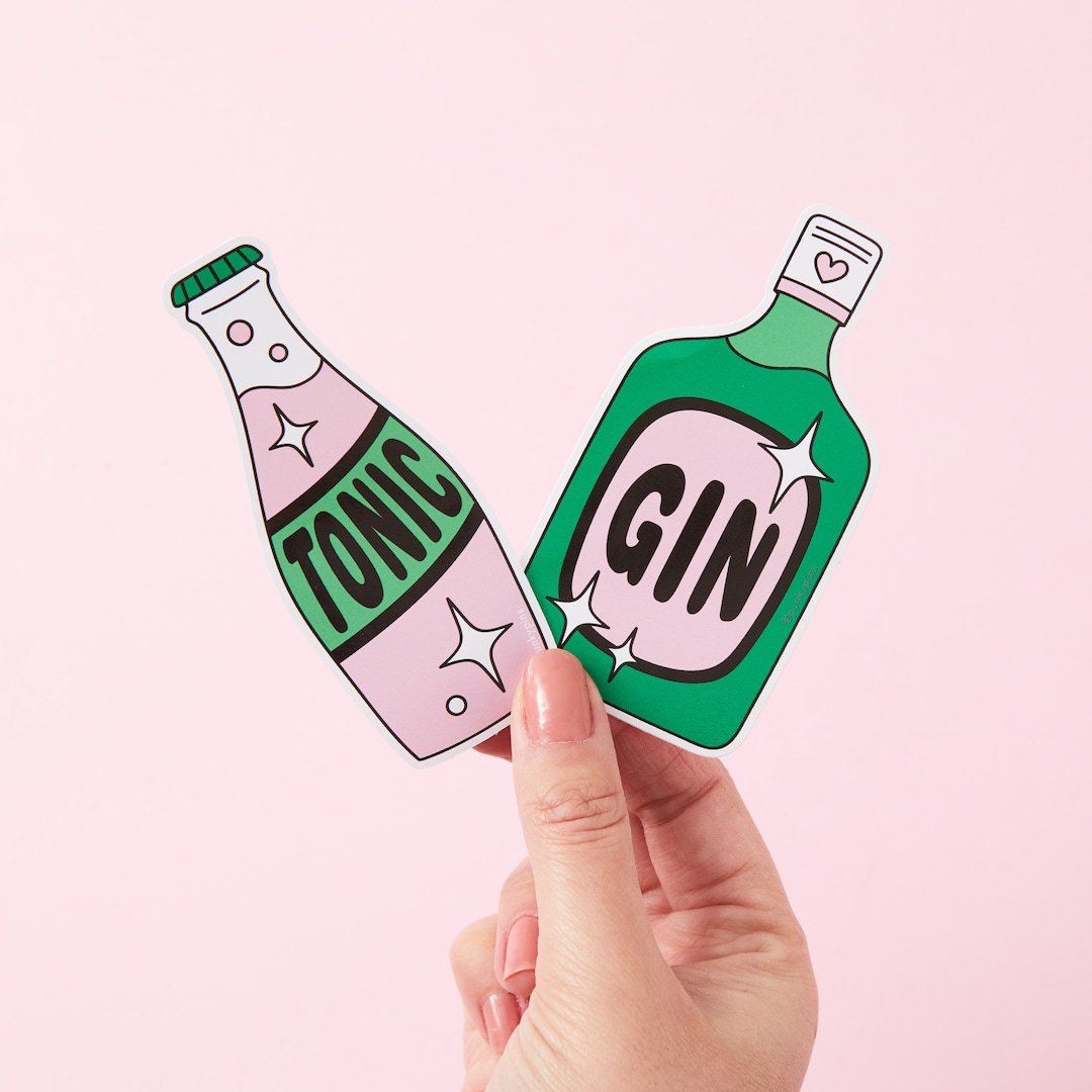 Gin & Tonic 2 X Vinyl Sticker Pack // Laptop Stickers // Large ...