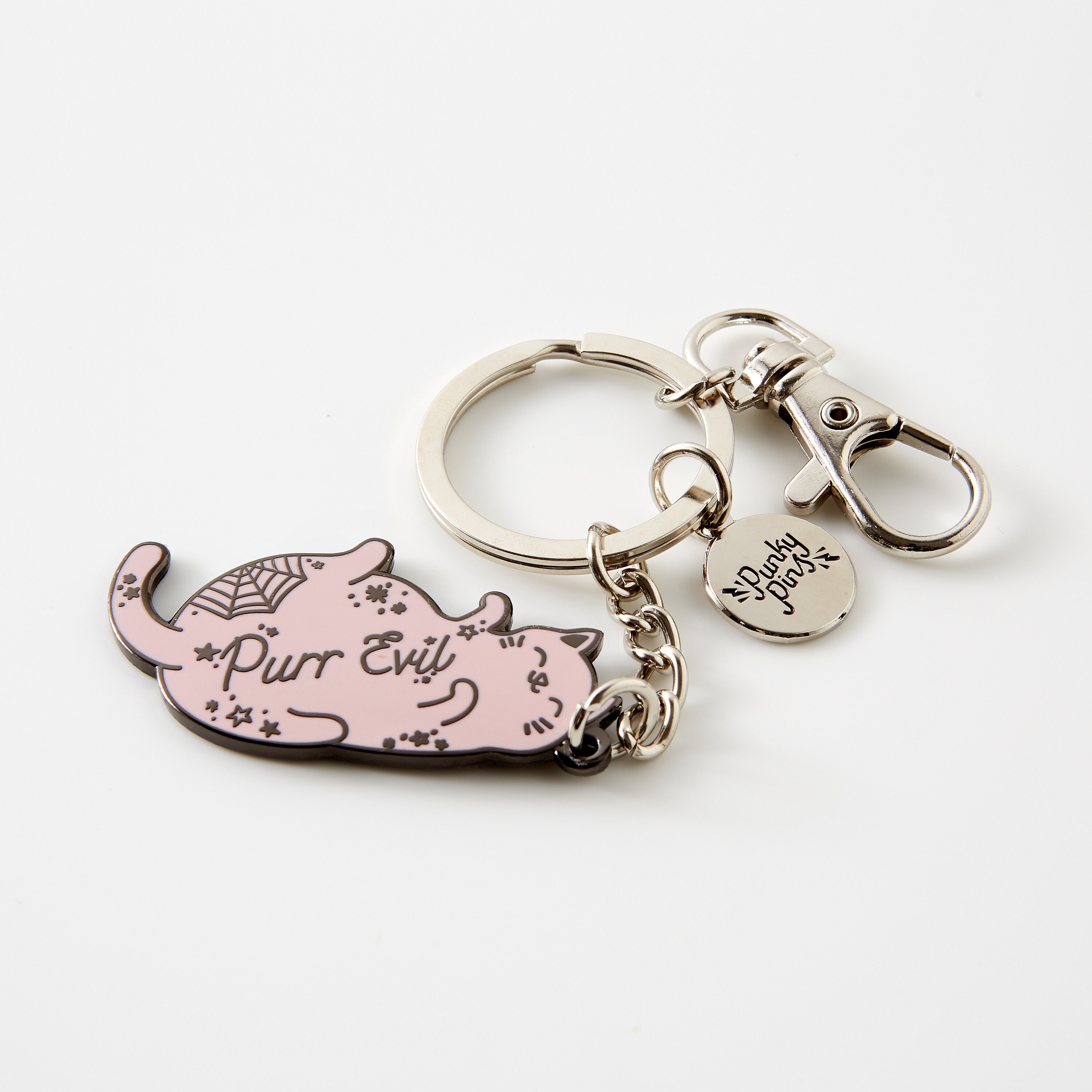 Purr Evil Enamel Keyring/keychains // Key Ring, Key Chain - Etsy