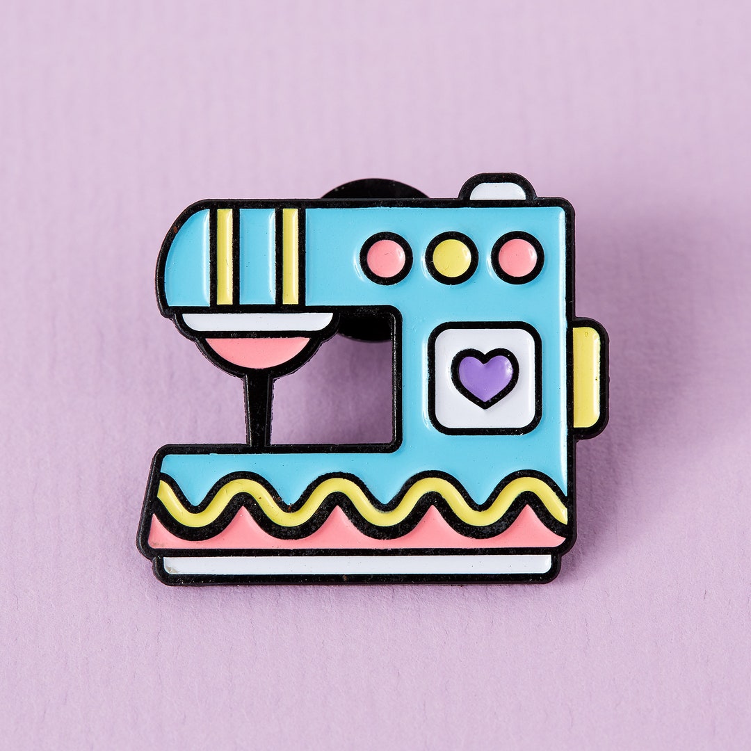 Cute Pastel Sewing Machine Enamel Pin // Crafty Gift Lapel Pin Badge ...