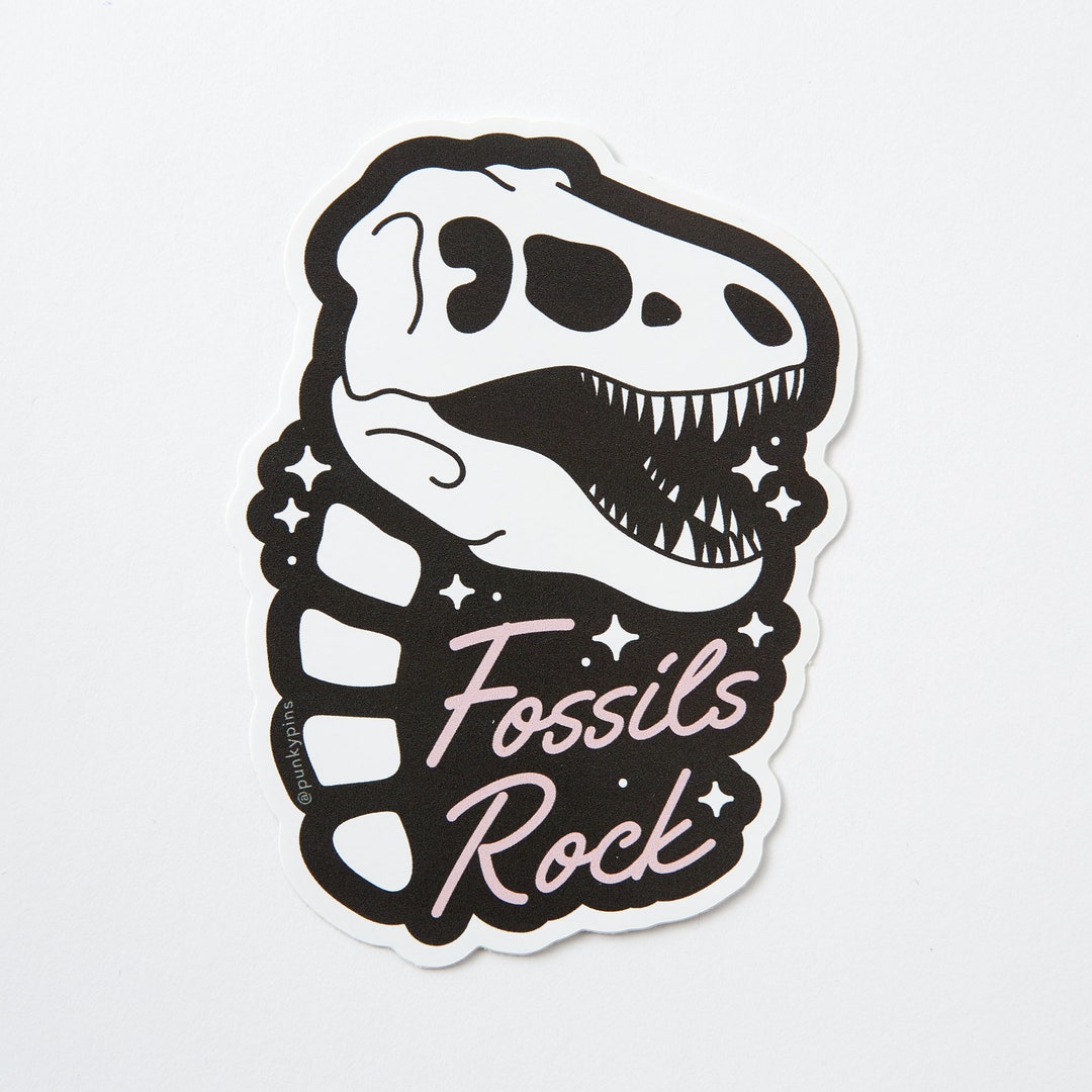Fossils Rock Vinyl Sticker // Vinyl Sticker, Cute Stationery, Planner ...