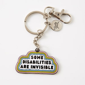 Some Disabilities Are Invisible Enamel Keyring // Key Chain // Spoonie ...