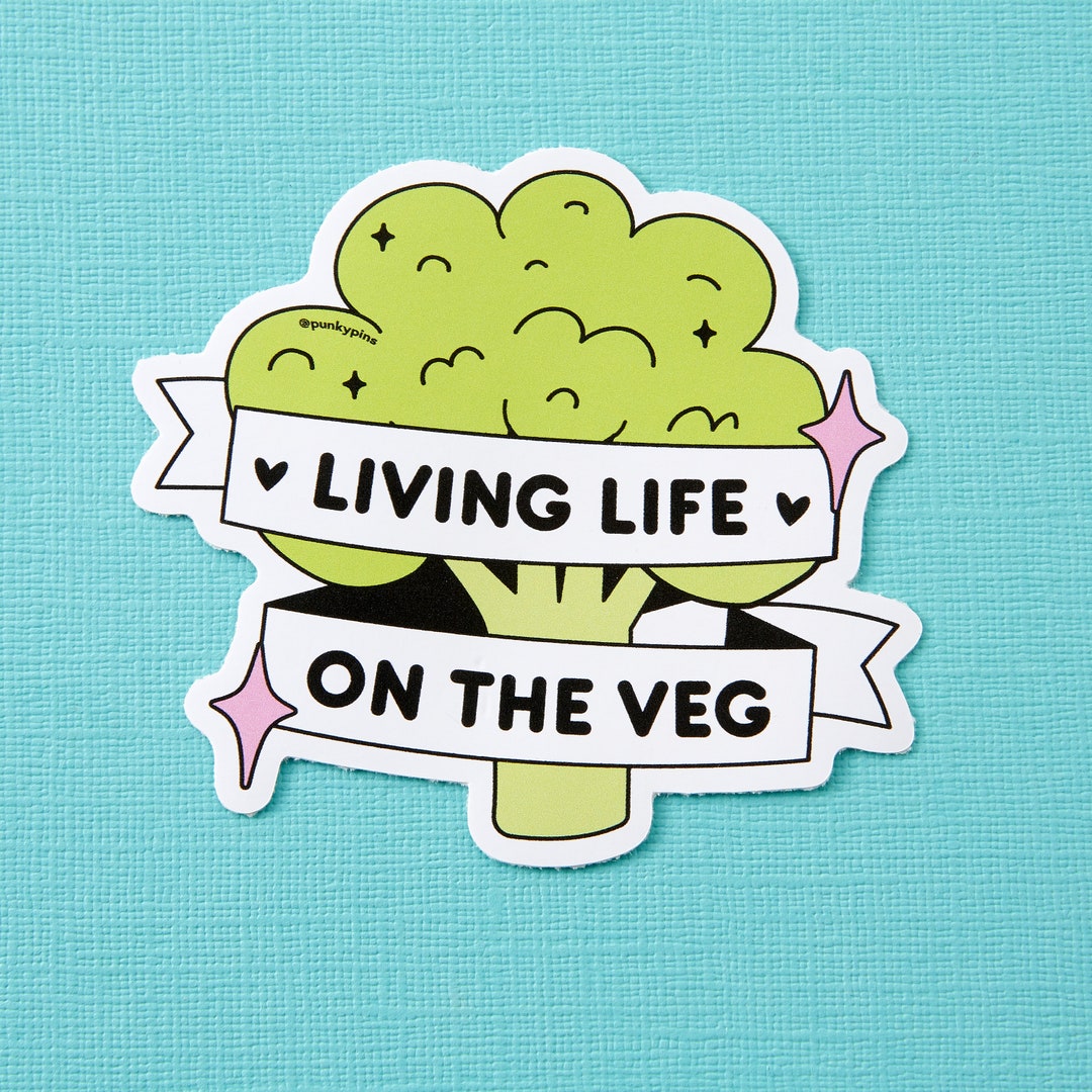Living Life on the Veg Vinyl Sticker // Laptop Sticker // Sticker ...