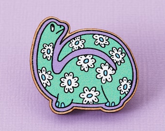 Floral Wood Pin, Daisies, Gift for Nature Lovers, Gift for Teacher ...