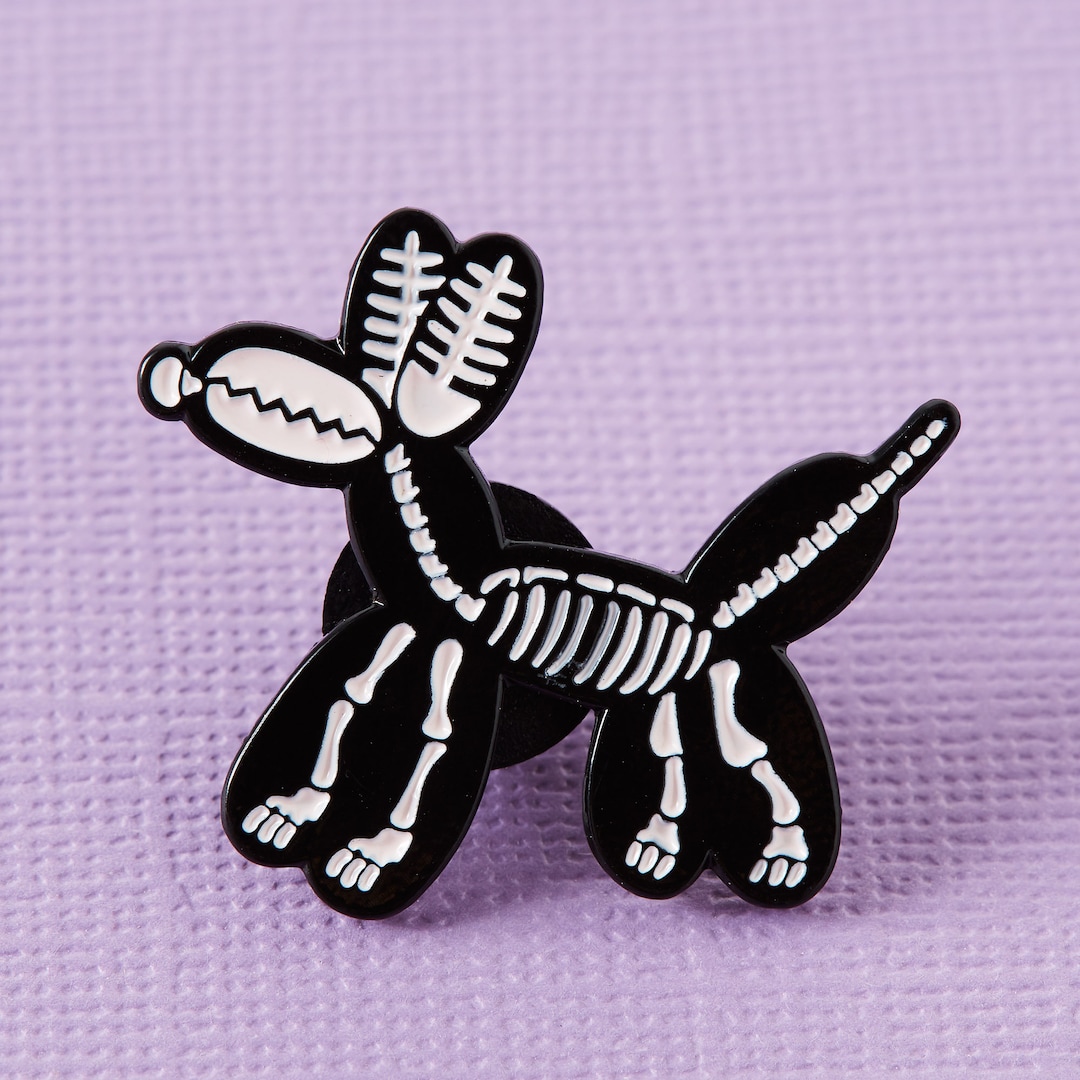 Balloon Animal Skeleton Enamel Pin // Occult/ Halloween/bones Lapel Pin ...
