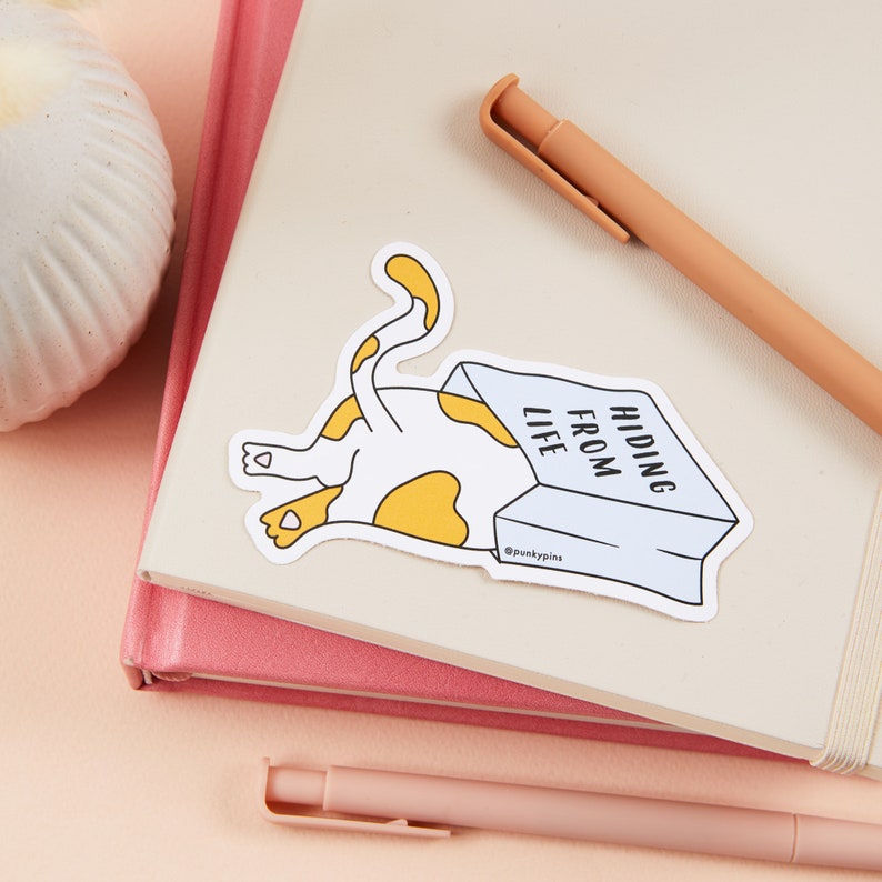 Hiding From Life Vinyl Sticker // Laptop Sticker // Decal - Etsy
