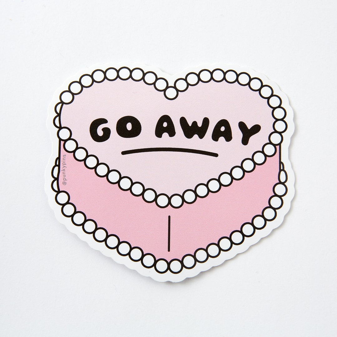 Go Away Vinyl Laptop Sticker// Laptop Sticker // Large Vinyl Decal ...