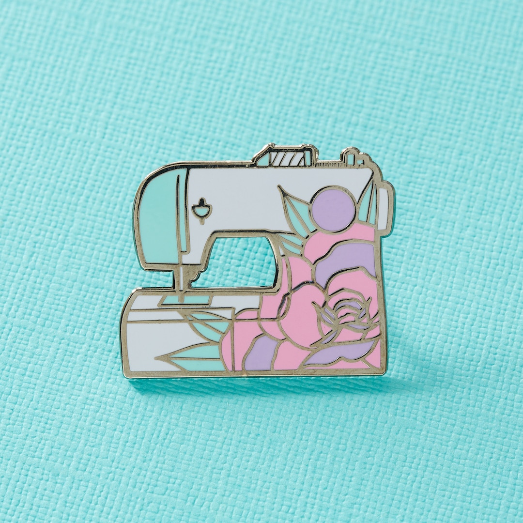 Sewing Machine Pin Badge // Stitching, Sewing Enamel Pin, Tattoo Pin ...