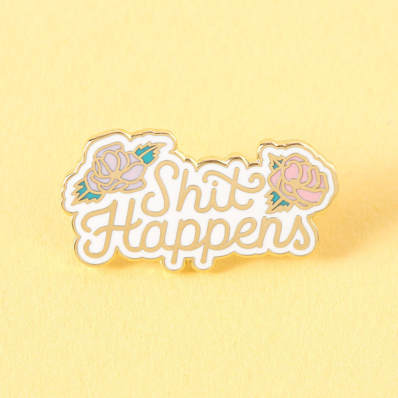 S&t Happens Floral Swears Enamel Pin // Rude pin //Swearing | Etsy