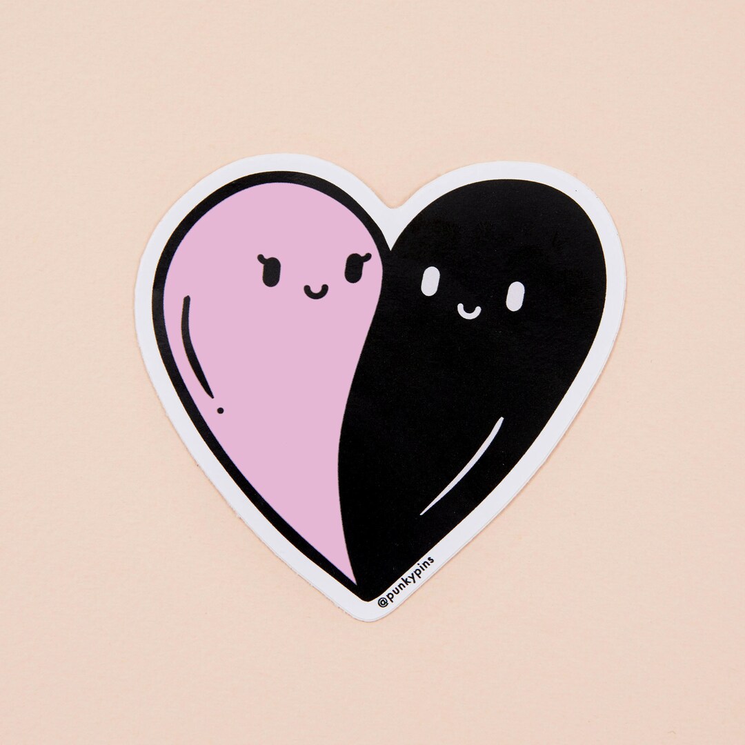 Heart Ghosts Vinyl Sticker – Spooky Ghost Heart Laptop & Bottle Decal ...