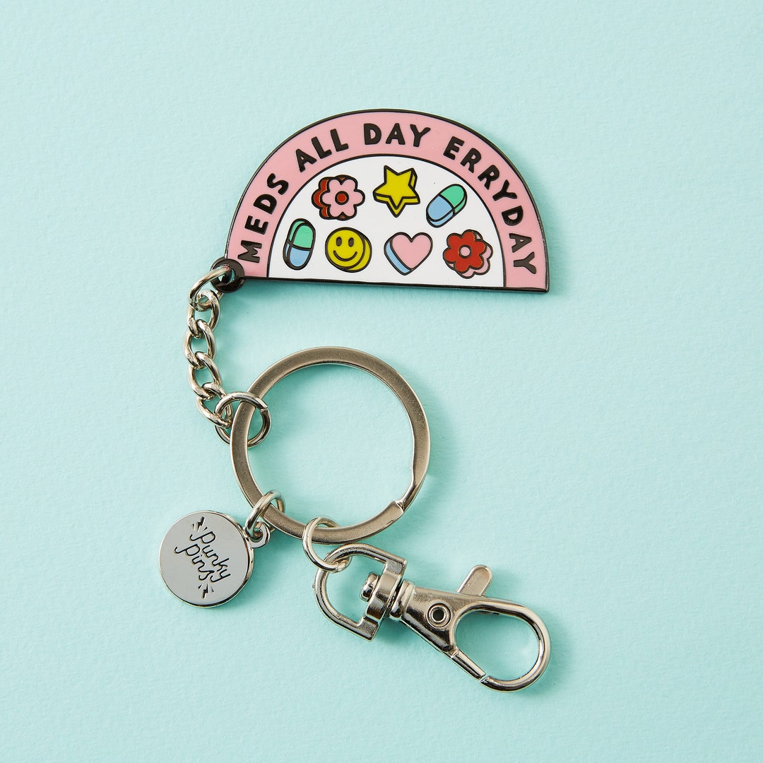 Meds All Day Enamel Keyring // Punky Pins Key Chain // Spoonie, Chronic ...