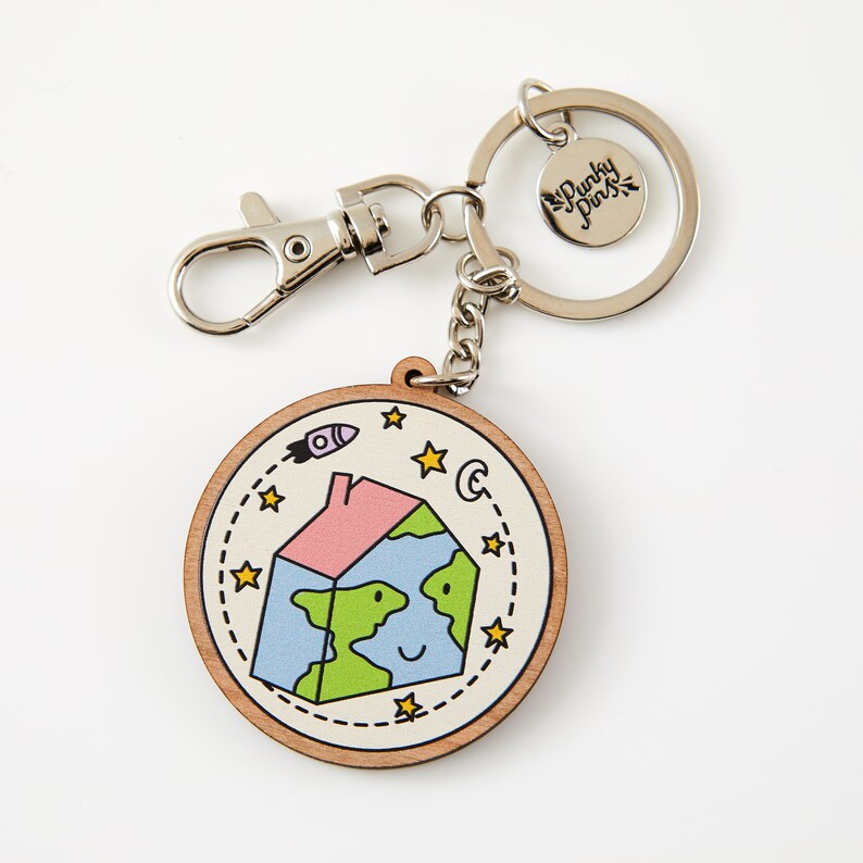 Our Home Wooden Eco Keyring // Plants Key Chain // Eco Friendly ...