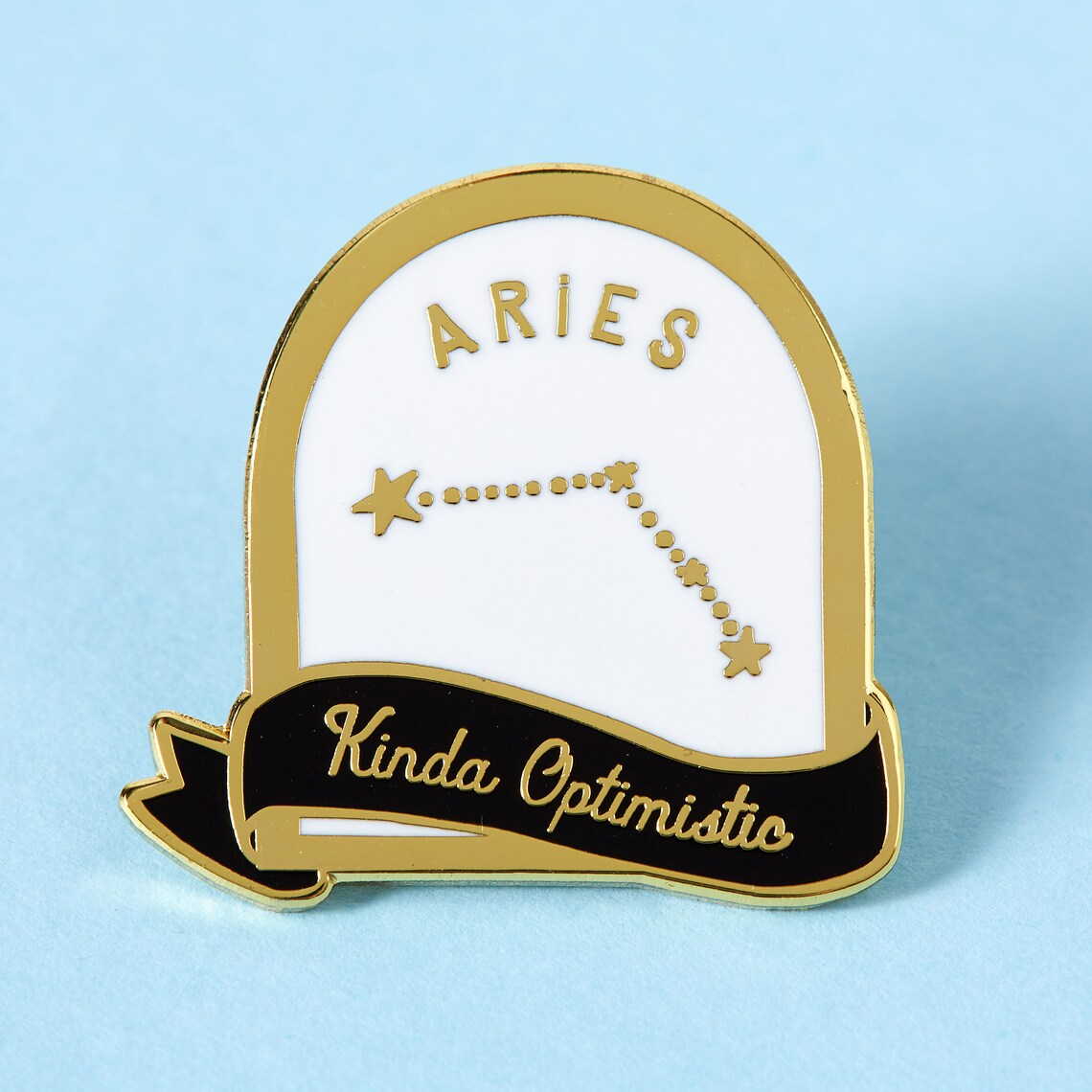 Aries Starsign Enamel Pin Black and White // Horsocope, Zodiac ...