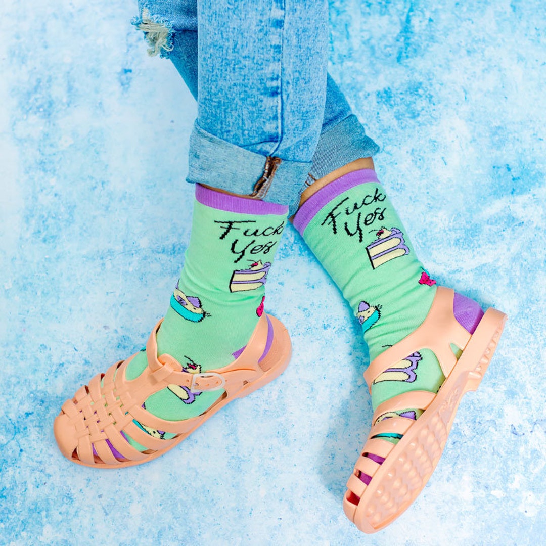 Fu*k Yes Cake Organic Cotton Socks // Fun Socks // Gift Socks // Sassy ...