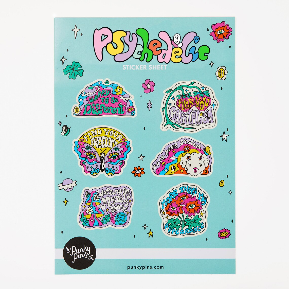 Psychedelic Vinyl Sticker Sheet // Colourful Planner Stickers ...