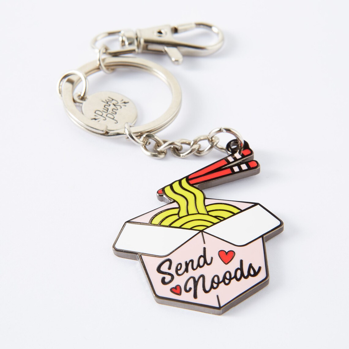 Send Noods Enamel Keyring/keychain // Ramen Noodles, Pho, Chopsticks ...