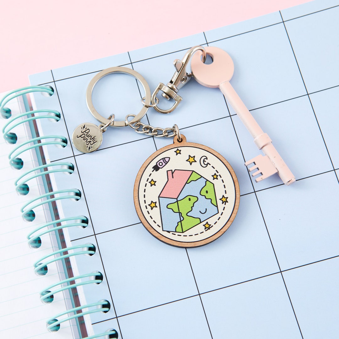 Our Home Wooden Eco Keyring // Plants Key Chain // Eco Friendly ...