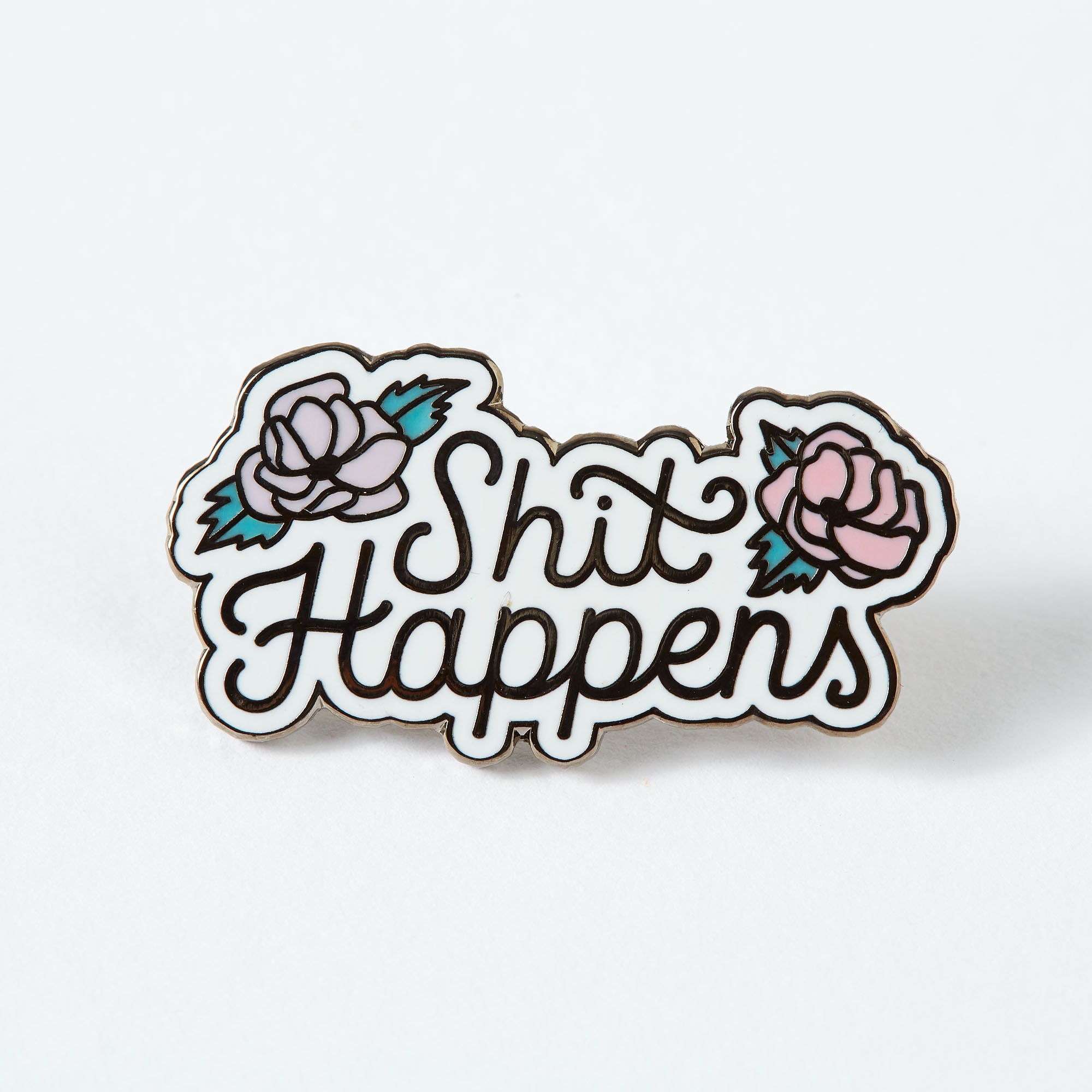 S&t Happens Floral Swears Enamel Pin // Rude pin //Swearing | Etsy